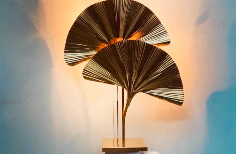 Large Tommaso Barbi Ginkgo Table Lamp For Sale at 1stDibs