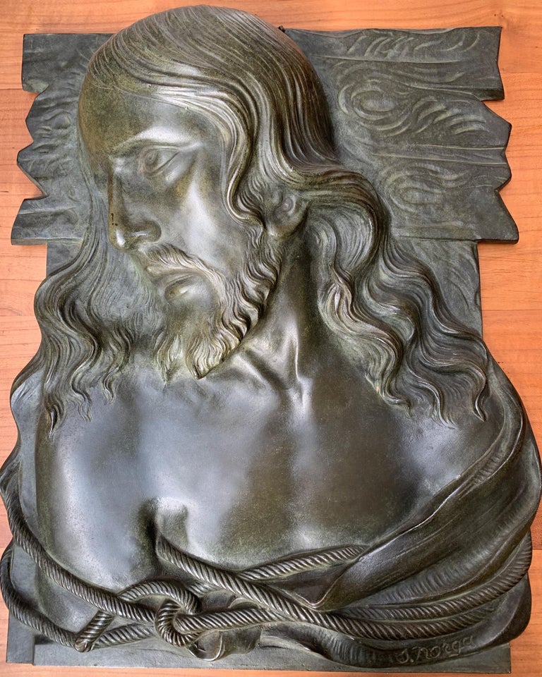 Large and Top Quality Bronze Art Deco Wall Plaque /Sculpture of Christ ...