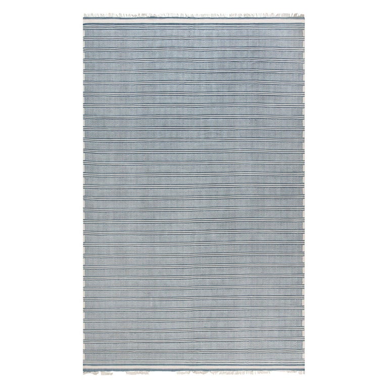 Large Traditional Style Modern Blue Dhurrie Rug by Doris Leslie Blau ...