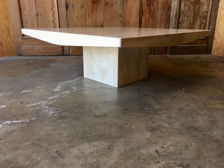 Large Travertine Coffee Table at 1stDibs