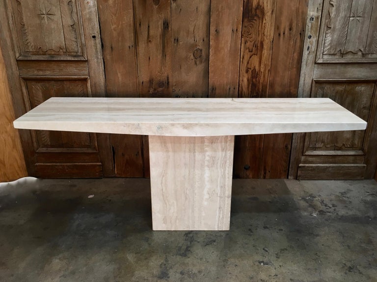 Large Travertine Console Table at 1stDibs