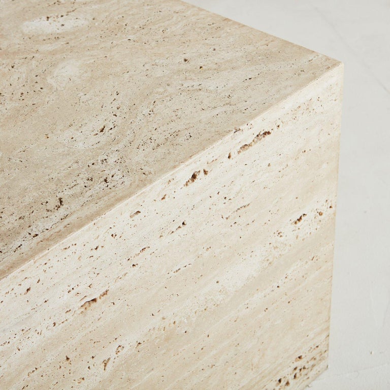 Large Travertine Cube Coffee Table, 1970s at 1stDibs