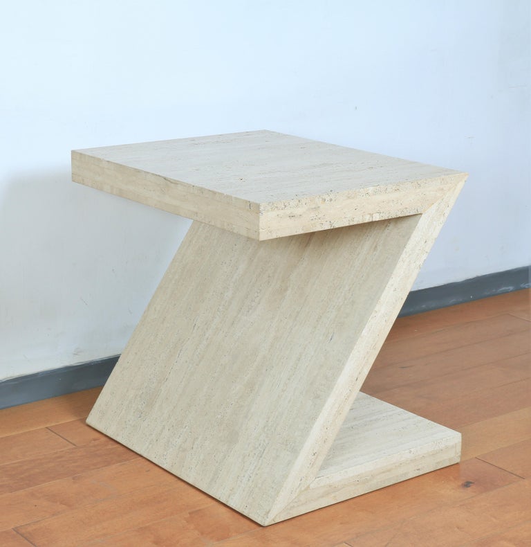 Large Travertine Dining Table with Glass Top For Sale at 1stDibs
