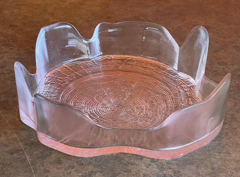Large Tree Trunk Crystal Bowl by Bengt Edenfalk for Skruf For Sale at ...
