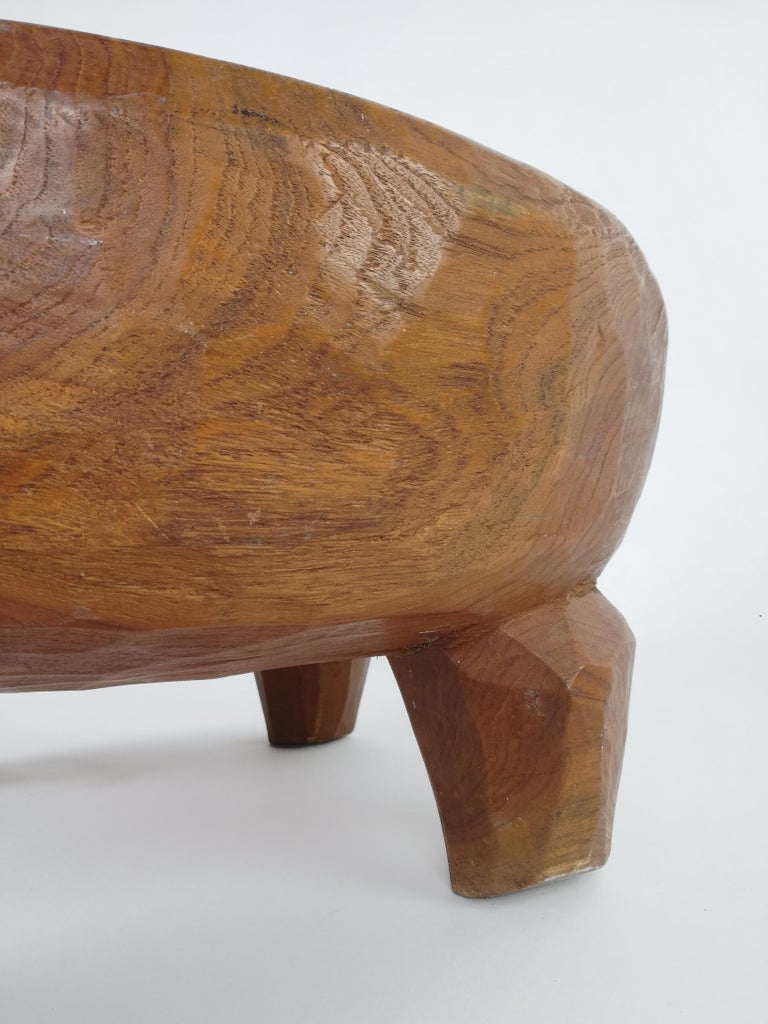 Large Tribal African bowl or Coffe Table in carved solid wood with legs ...