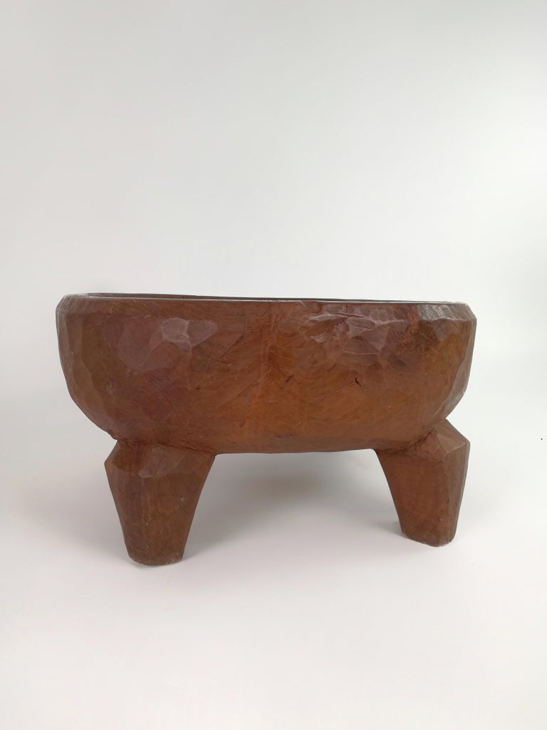 Large Tribal African bowl or Coffe Table in carved solid wood with legs ...