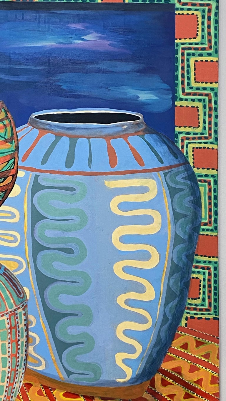 Large Tropical Style Painting signed Lisa Gerber, 20th Century For Sale ...
