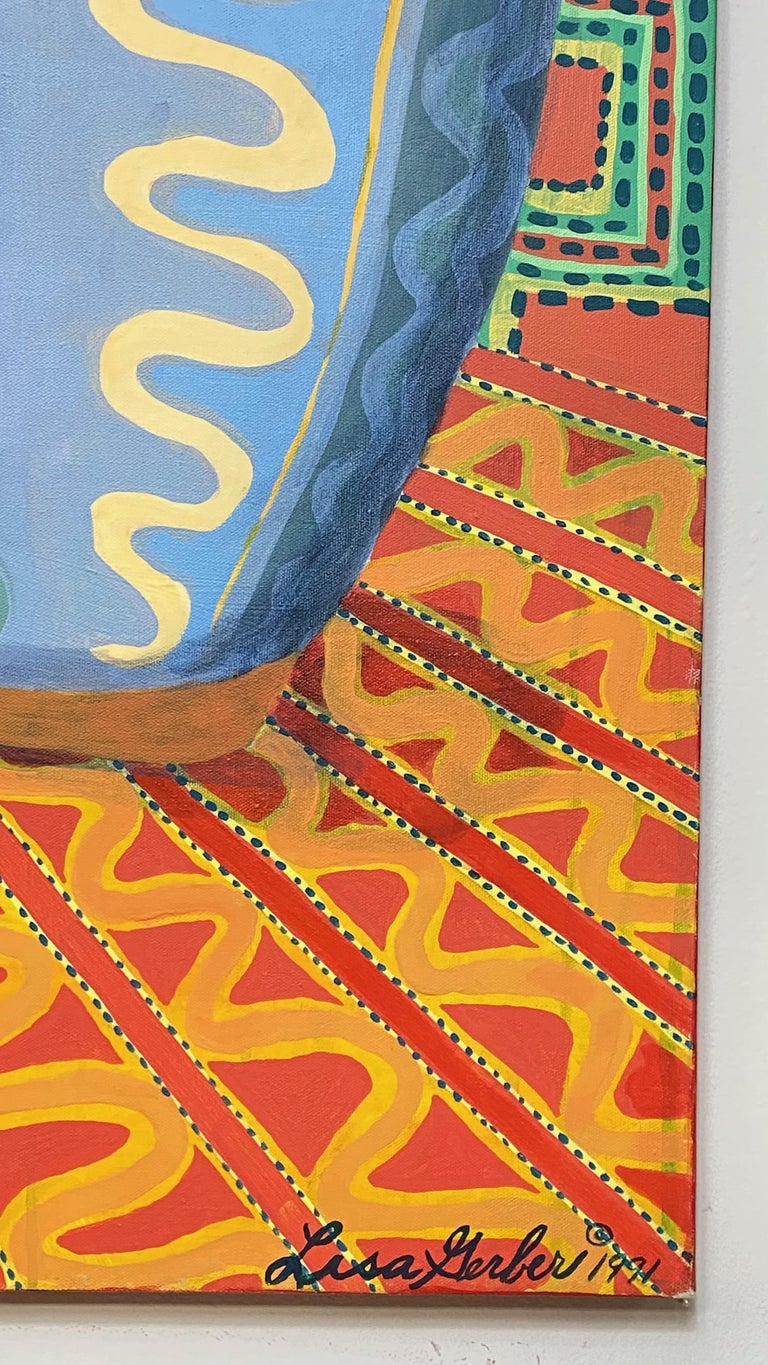 Large Tropical Style Painting signed Lisa Gerber, 20th Century For Sale ...