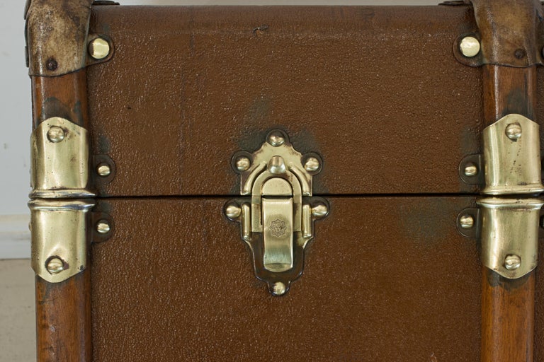 Large Trunk With Wood and Brass Banding, Paris For Sale at 1stDibs