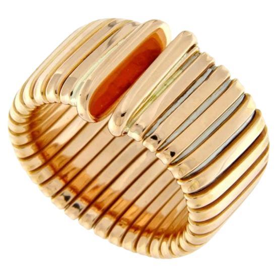 Large tubogas rose gold ring For Sale at 1stDibs