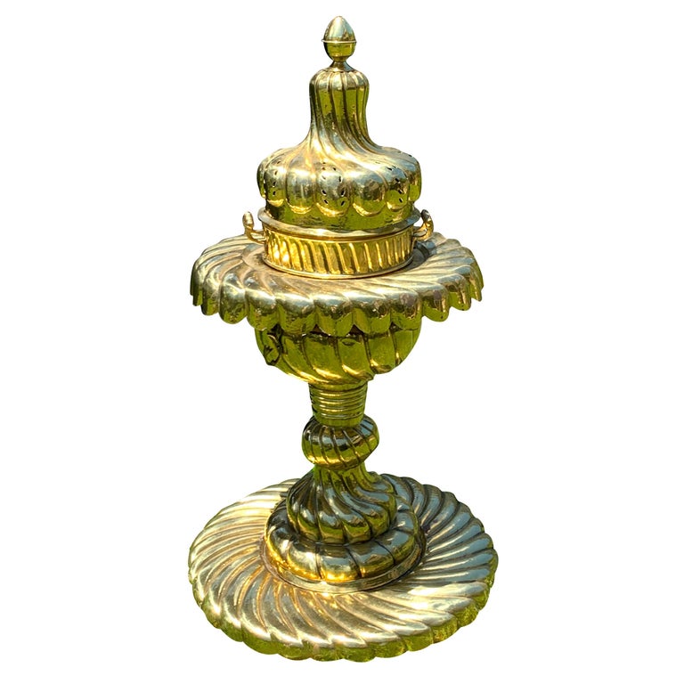 Large Turkish Spiral Brass Brazier For Sale at 1stDibs