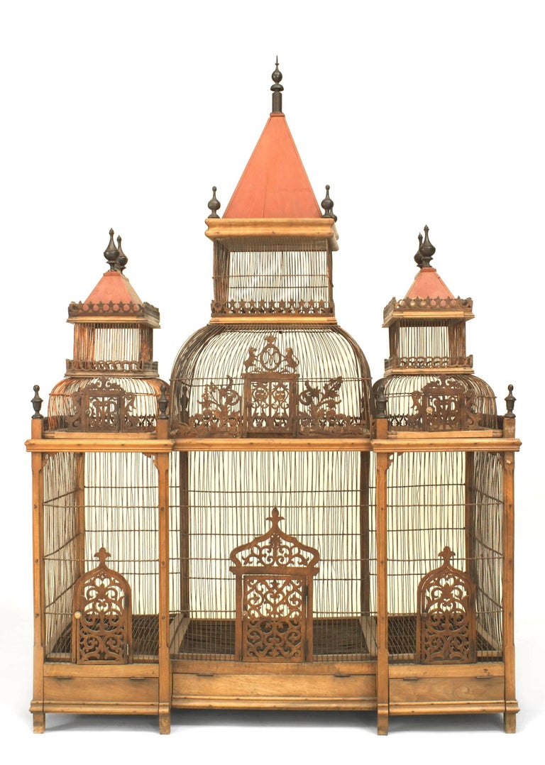 French Victorian Walnut Bird cage For Sale at 1stDibs | victorian bird ...