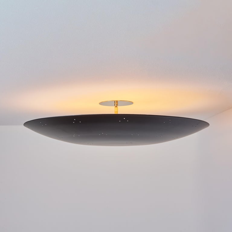 Large Two Enlighten 'Rey' Perforated Dome Ceiling Lamp in Black For ...