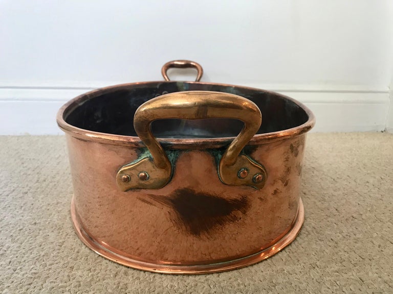 Large Two-Handled Copper Centerpiece/Planter with Patina For Sale at ...