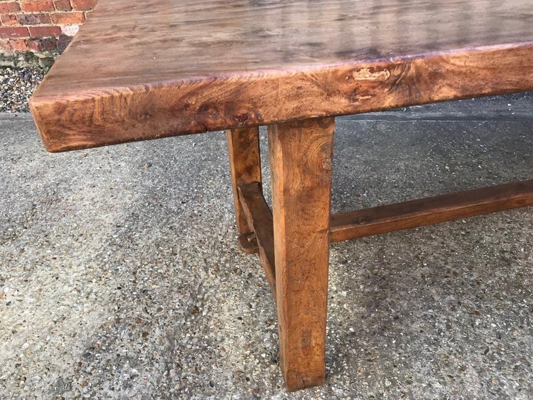 Large Two Plank Thick Top Rustic Pale Elm Antique Table at 1stDibs