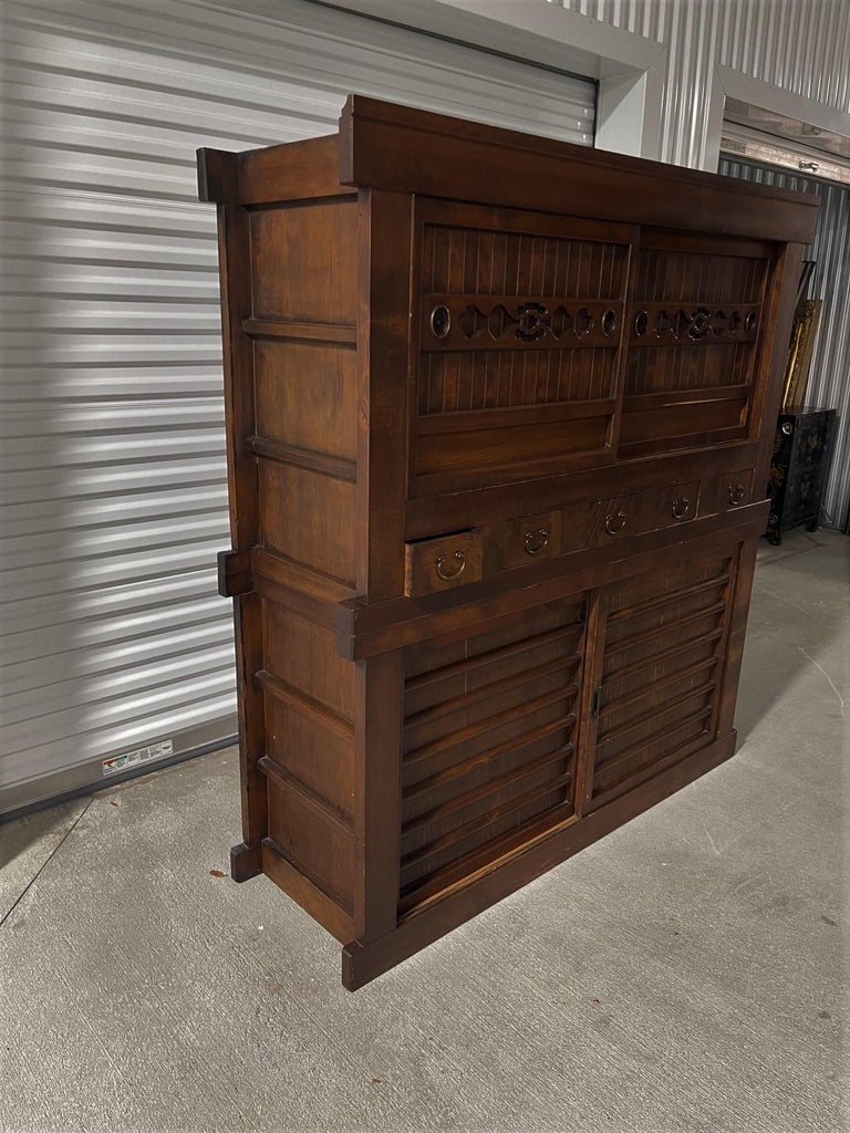 Large Two Section Japanese Kitchen Tansu, Late 19th Century For Sale at ...