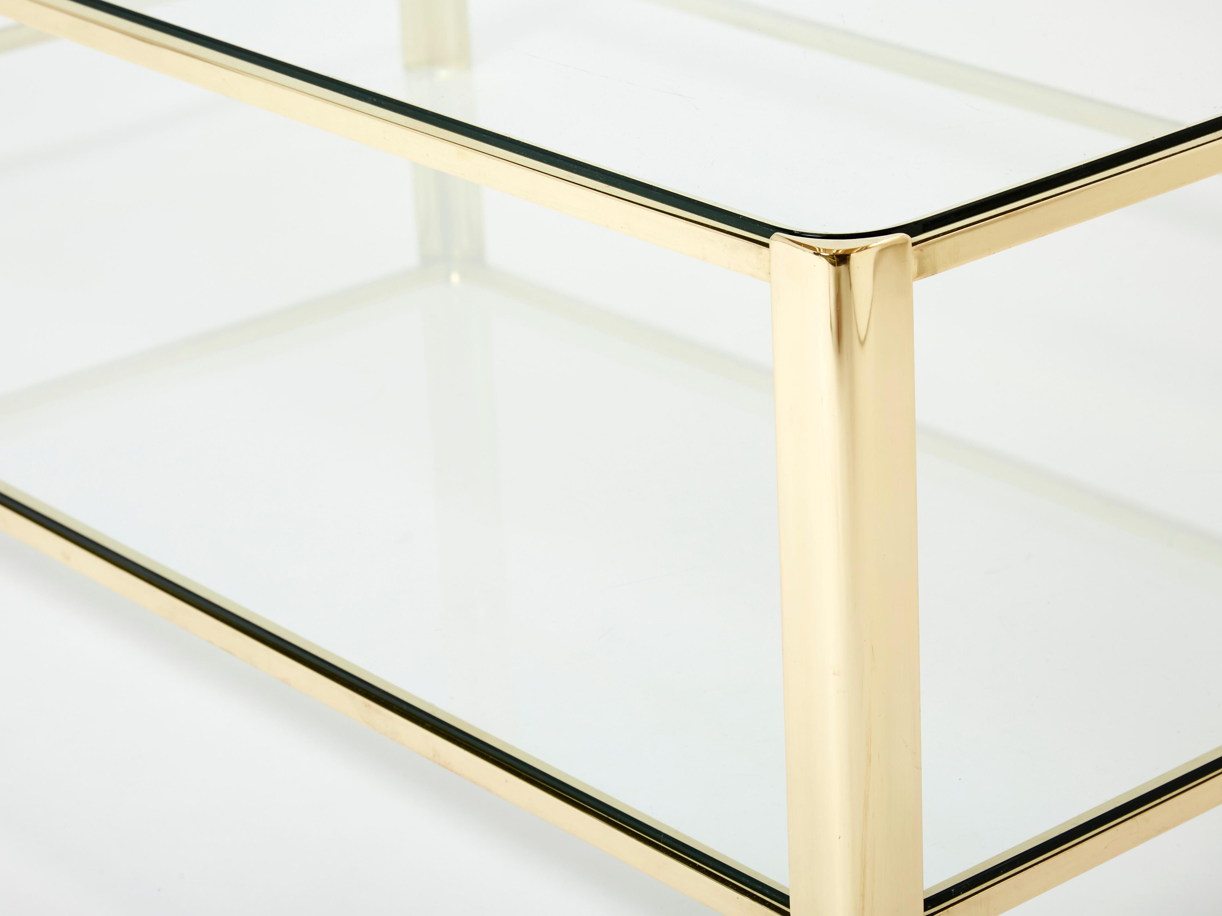 Large Two-Tier Bronze Coffee Table by J.T. Lepelletier for Broncz ...