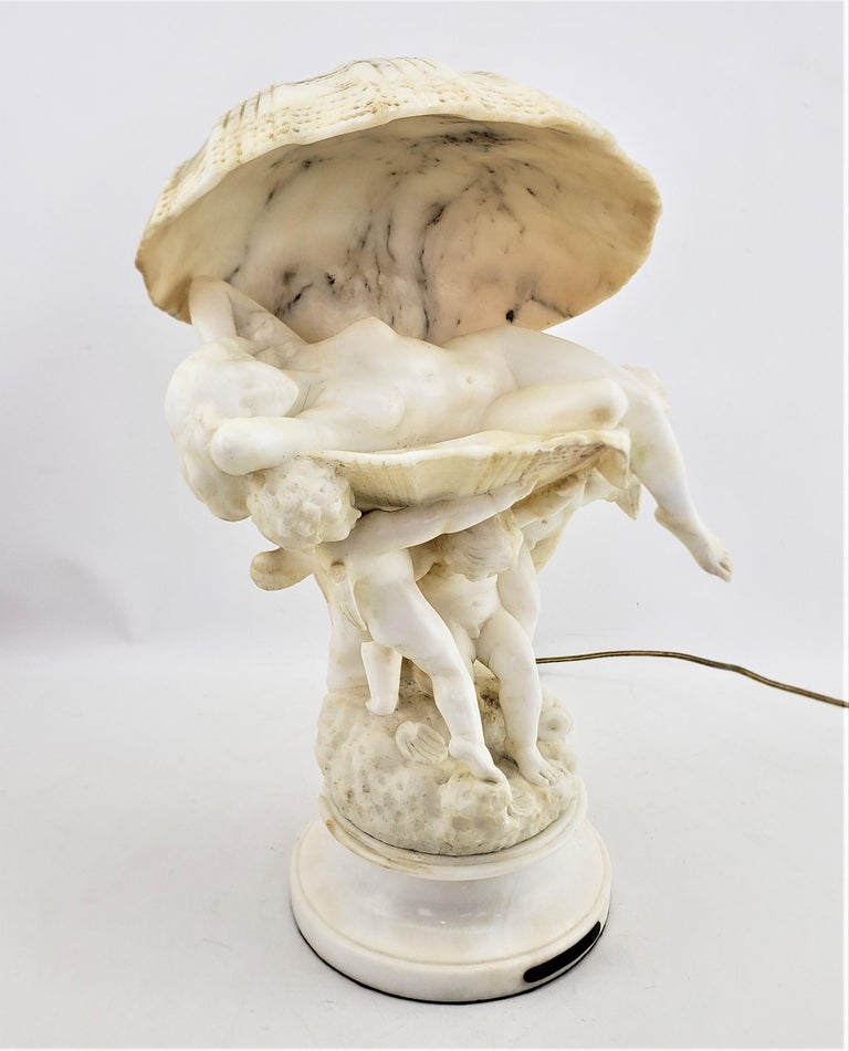 Large Umberto Stiaccini Carved Alabaster 'La Perla' Lighted Sculpture ...