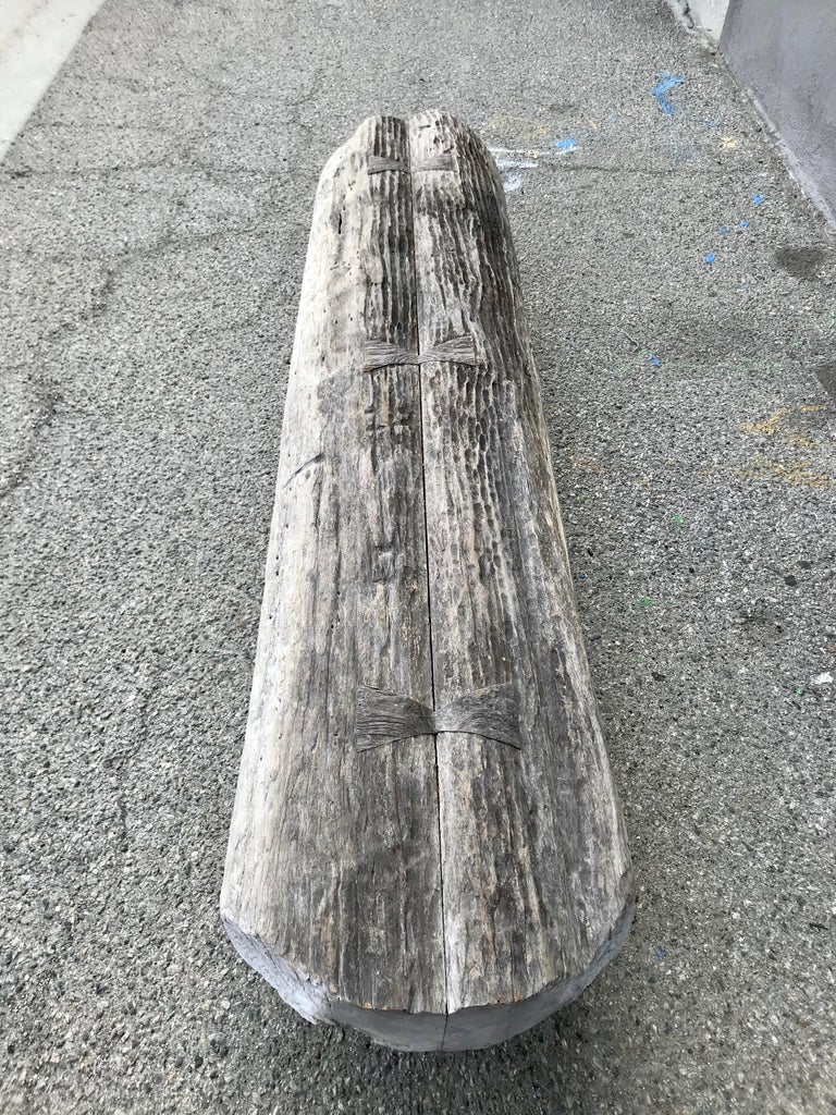 Large Undulating Top Wabi Sabi Wood Bench at 1stDibs
