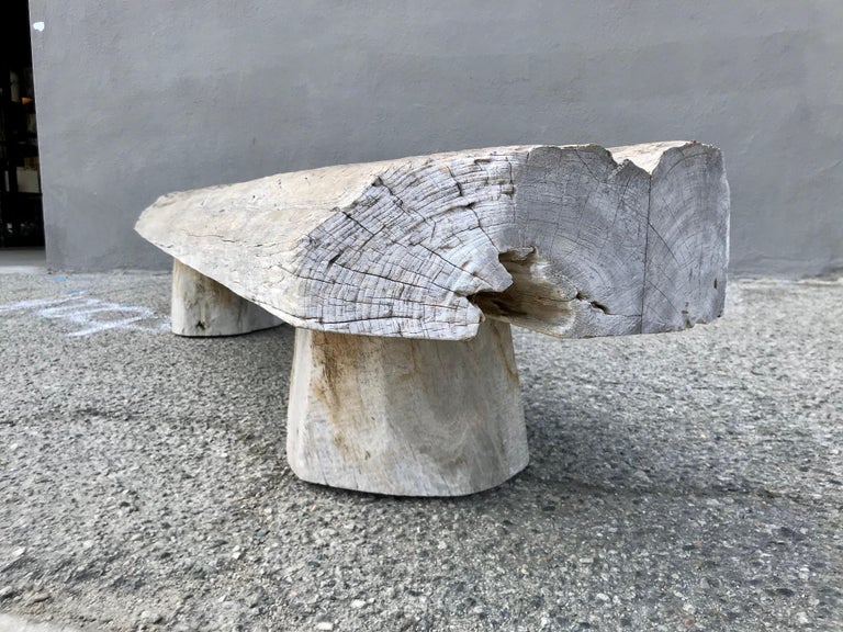 Large Undulating Top Wabi Sabi Wood Bench at 1stDibs