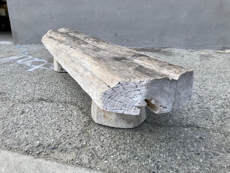 Large Undulating Top Wabi Sabi Wood Bench at 1stDibs