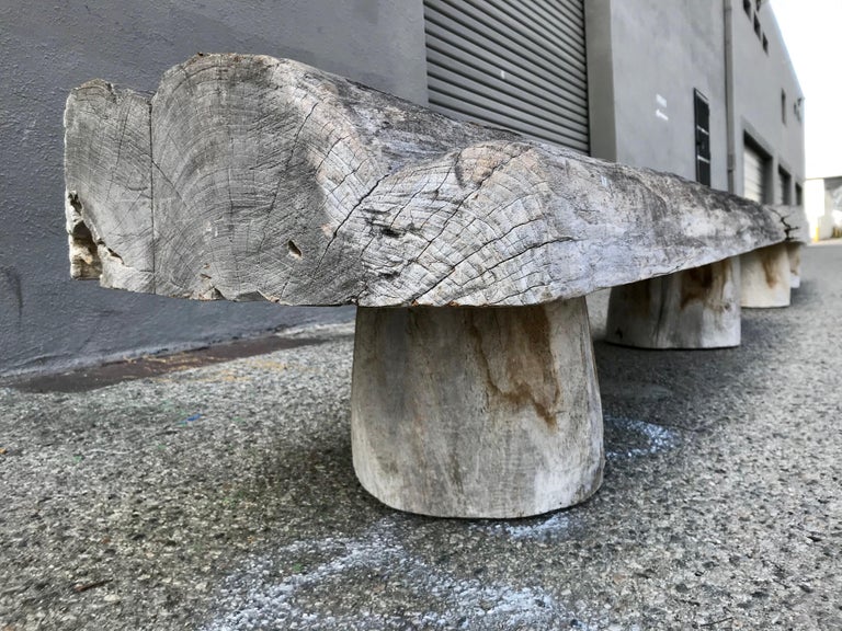 Large Undulating Top Wabi Sabi Wood Bench at 1stDibs