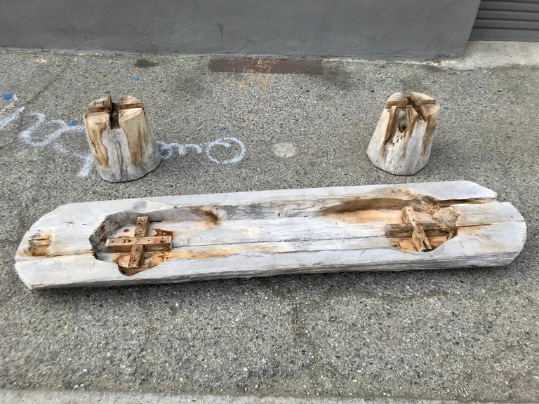 Large Undulating Top Wabi Sabi Wood Bench at 1stDibs