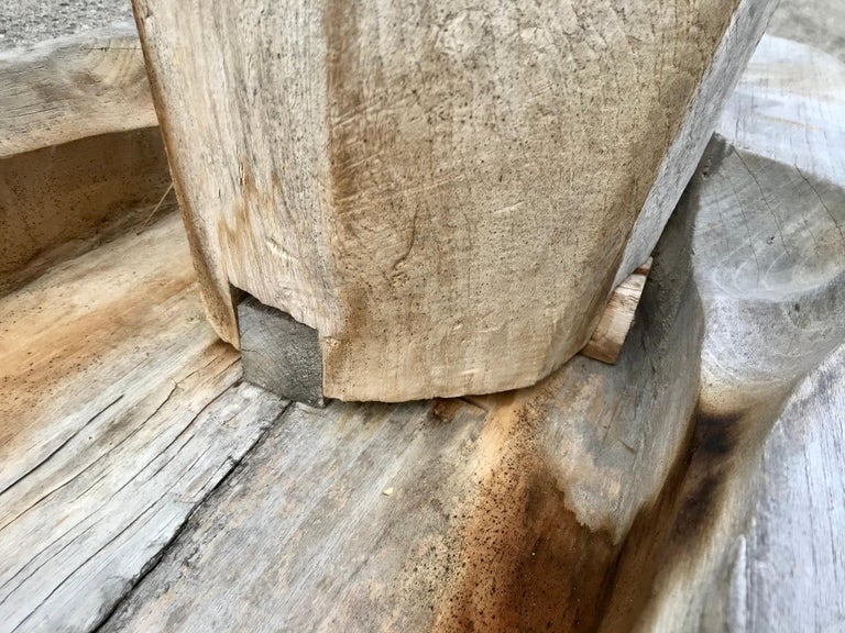 Large Undulating Top Wabi Sabi Wood Bench at 1stDibs