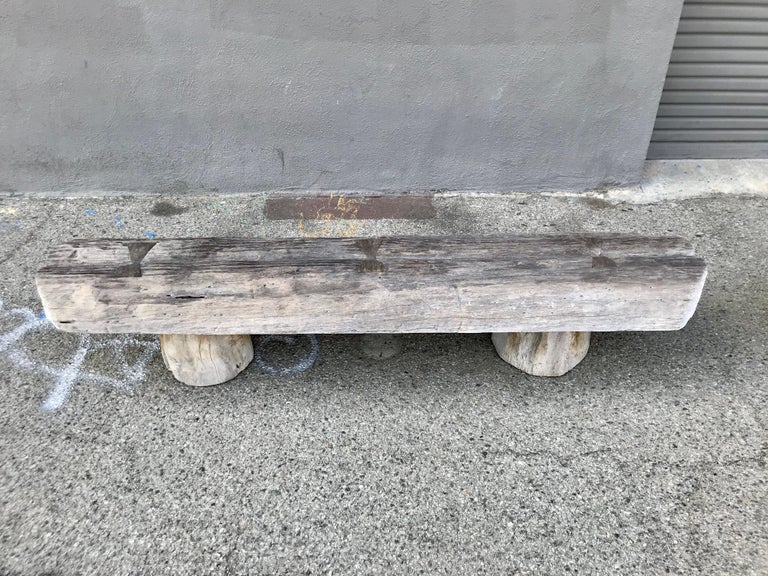 Large Undulating Top Wabi Sabi Wood Bench at 1stDibs