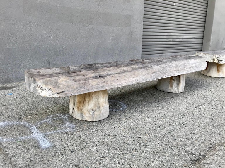 Large Undulating Top Wabi Sabi Wood Bench at 1stDibs