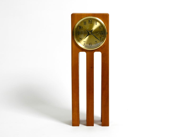 Large, Unusual 1980s Postmodern Design Table Clock Made of Cherry Wood ...