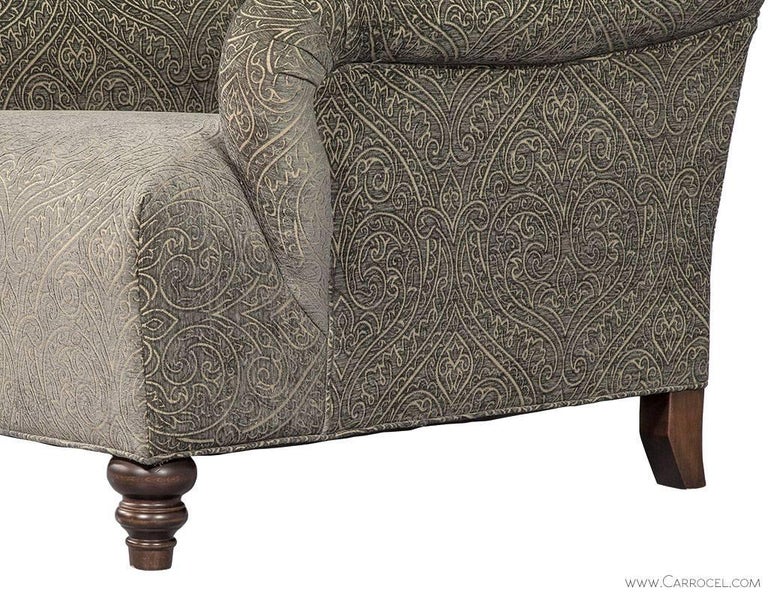 Large Upholstered Grey Lounge Chair at 1stDibs