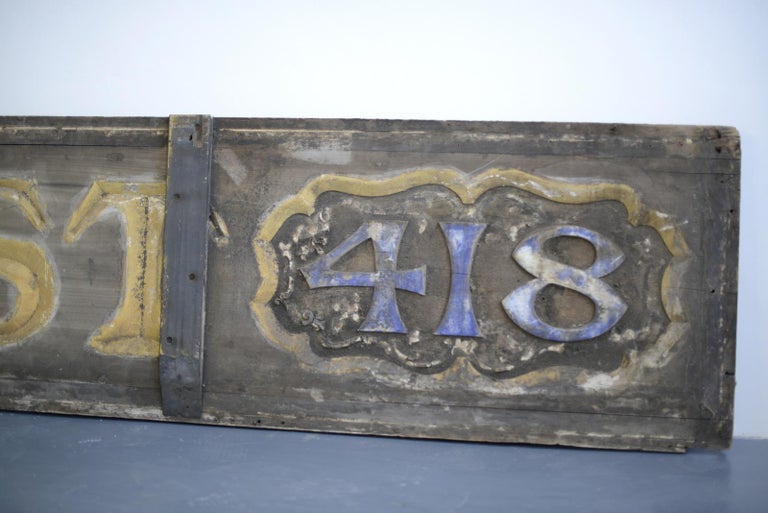 Large V Cut Gold Gilt London Shop Sign, circa 1840 at 1stDibs