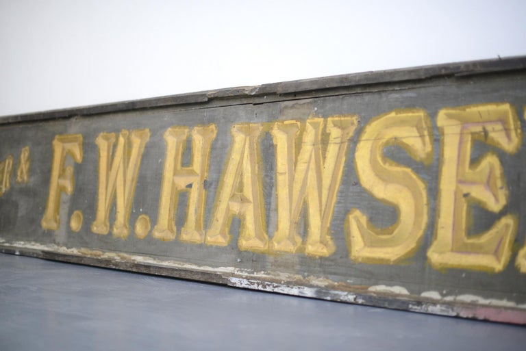 Large V Cut Gold Gilt London Shop Sign, circa 1840 at 1stDibs