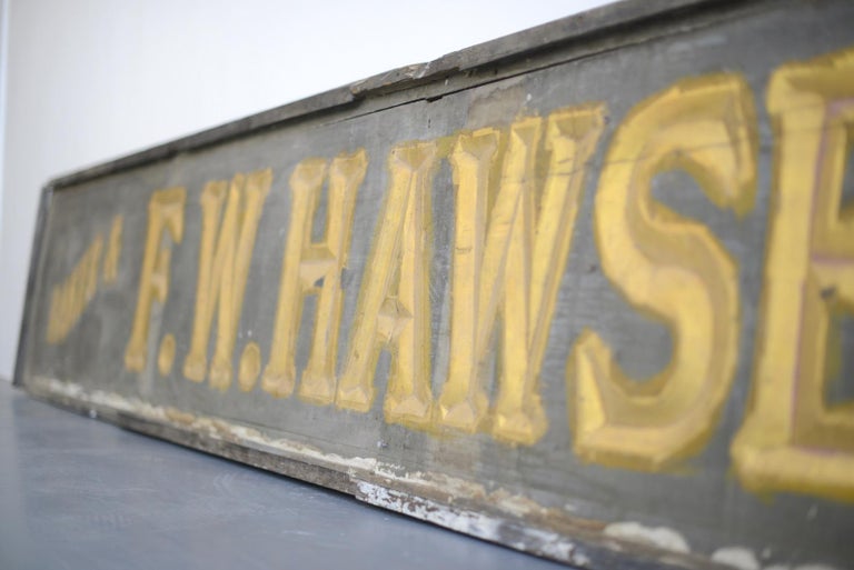 Large V Cut Gold Gilt London Shop Sign, circa 1840 at 1stDibs