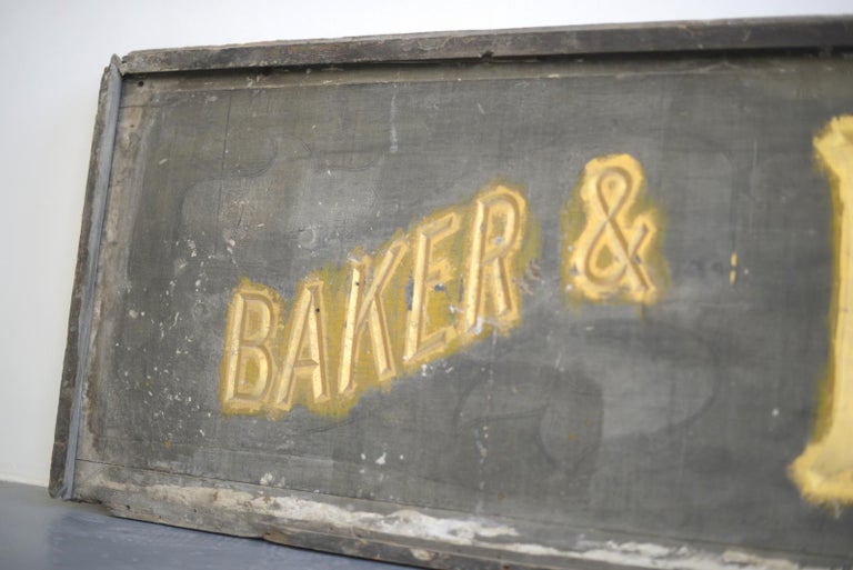 Large V Cut Gold Gilt London Shop Sign, circa 1840 at 1stDibs