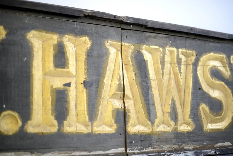 Large V Cut Gold Gilt London Shop Sign, circa 1840 at 1stDibs