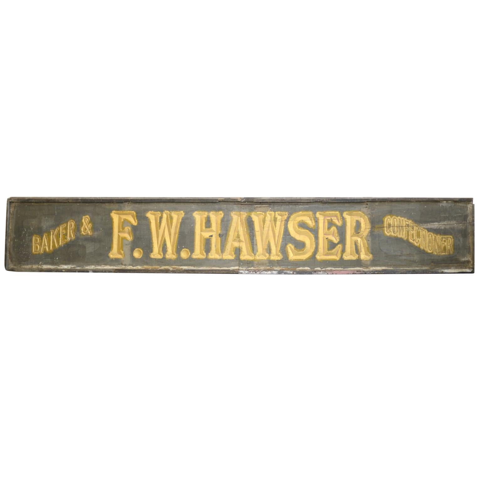 Large V Cut Gold Gilt London Shop Sign, circa 1840 at 1stDibs