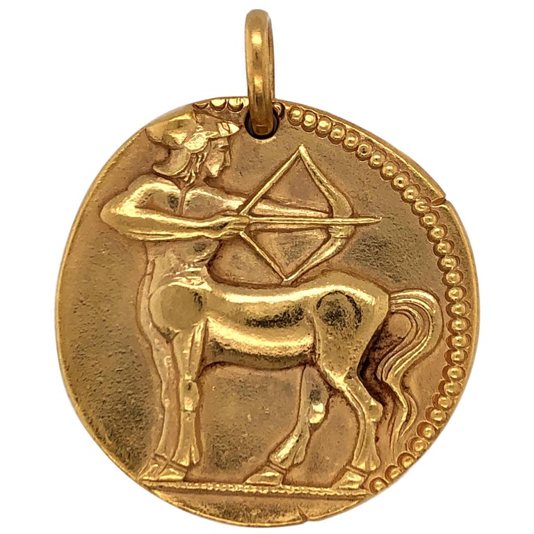 Large Van Cleef and Arpels Zodiac Georges L'Enfant Sagittarius Pendent at 1stDibs | cartier zodiac