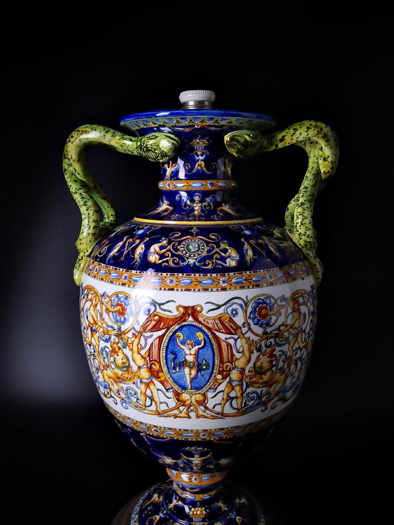 Large Vase of Gien 19th Century For Sale at 1stDibs