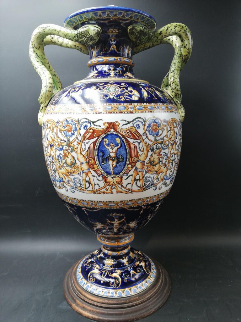 Large Vase of Gien 19th Century For Sale at 1stDibs