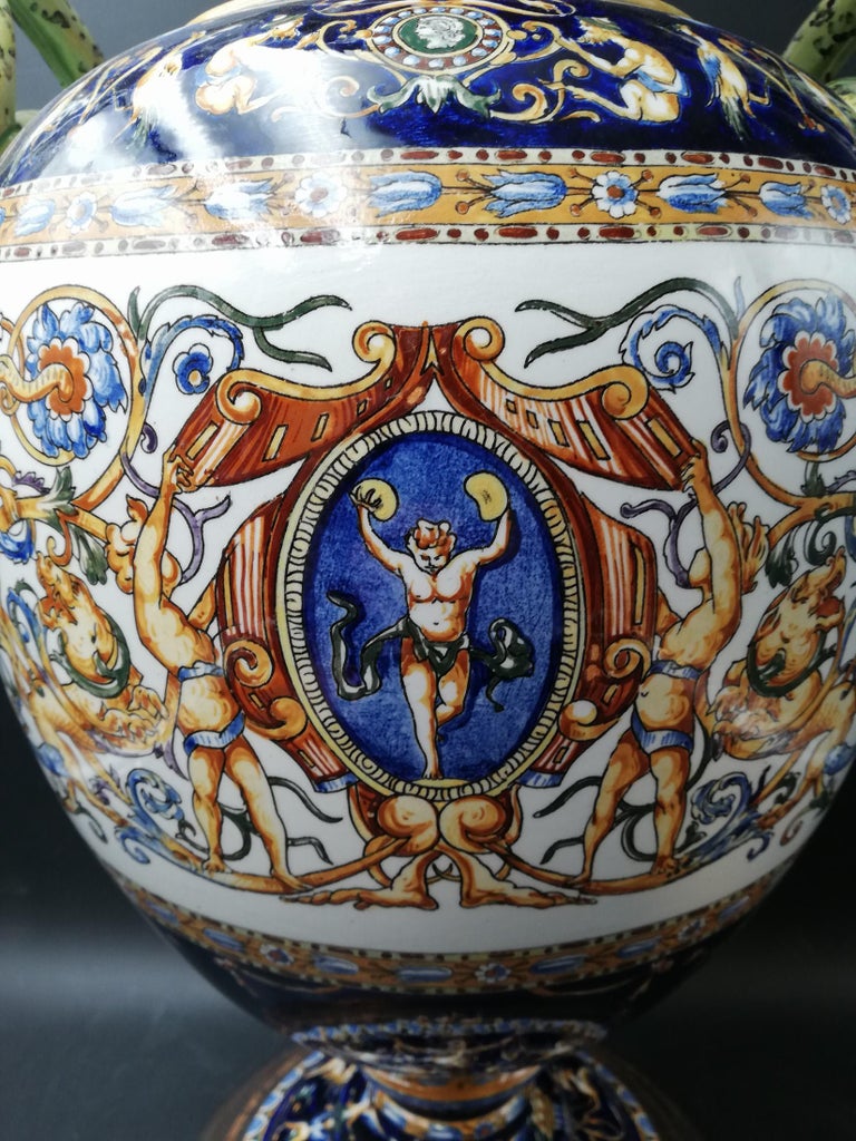 Large Vase of Gien 19th Century For Sale at 1stDibs