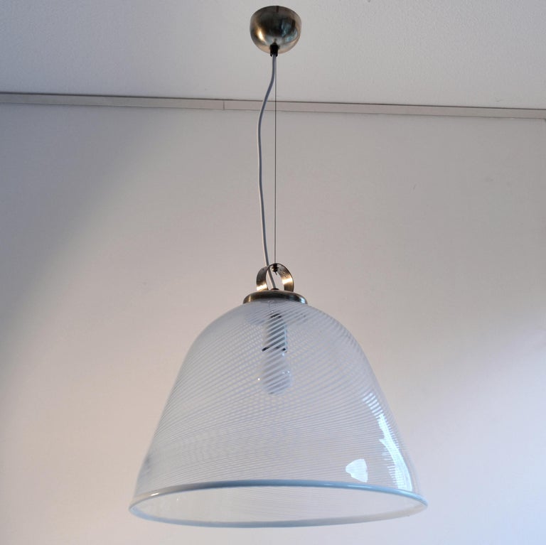 Large Vennini Pendant Reticello Glass Pendant For Sale at 1stDibs