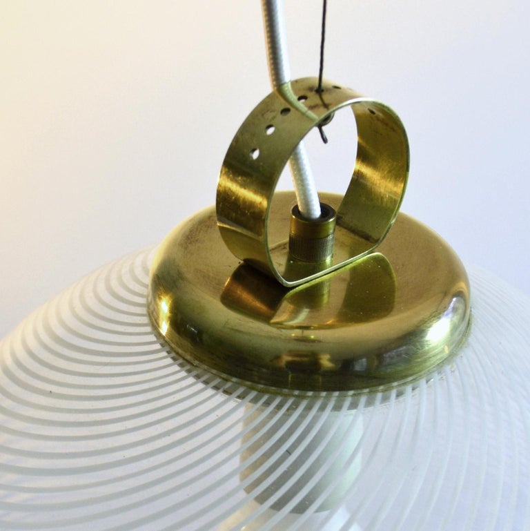 Large Vennini Pendant Reticello Glass Pendant For Sale at 1stDibs