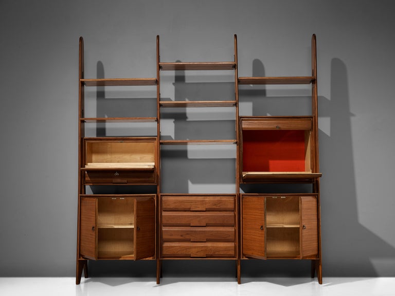 Large Versatile Italian Wall Unit in Wood For Sale at 1stDibs