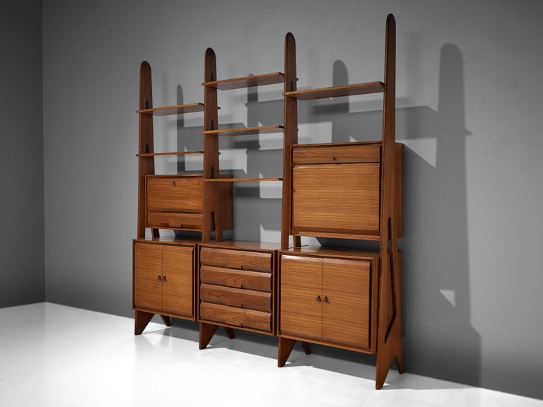Large Versatile Italian Wall Unit in Wood For Sale at 1stDibs