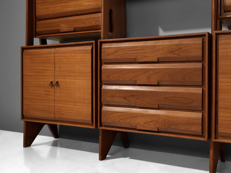 Large Versatile Italian Wall Unit in Wood For Sale at 1stDibs