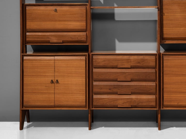 Large Versatile Italian Wall Unit in Wood For Sale at 1stDibs