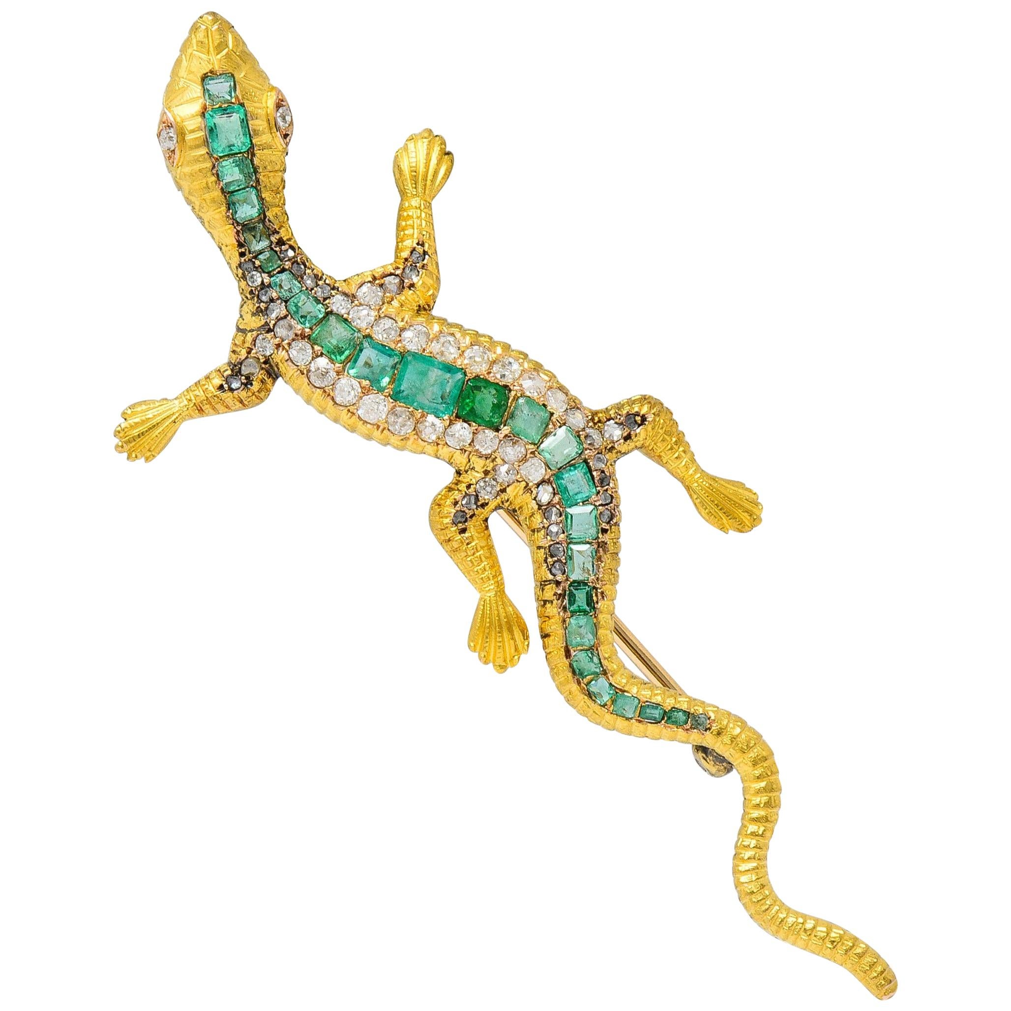 Diamond and Gold Lizard Brooch For Sale at 1stDibs | brooch for sale
