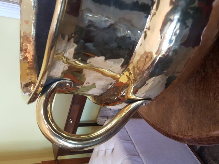 Large Victorian Brass Log Bucket For Sale at 1stDibs